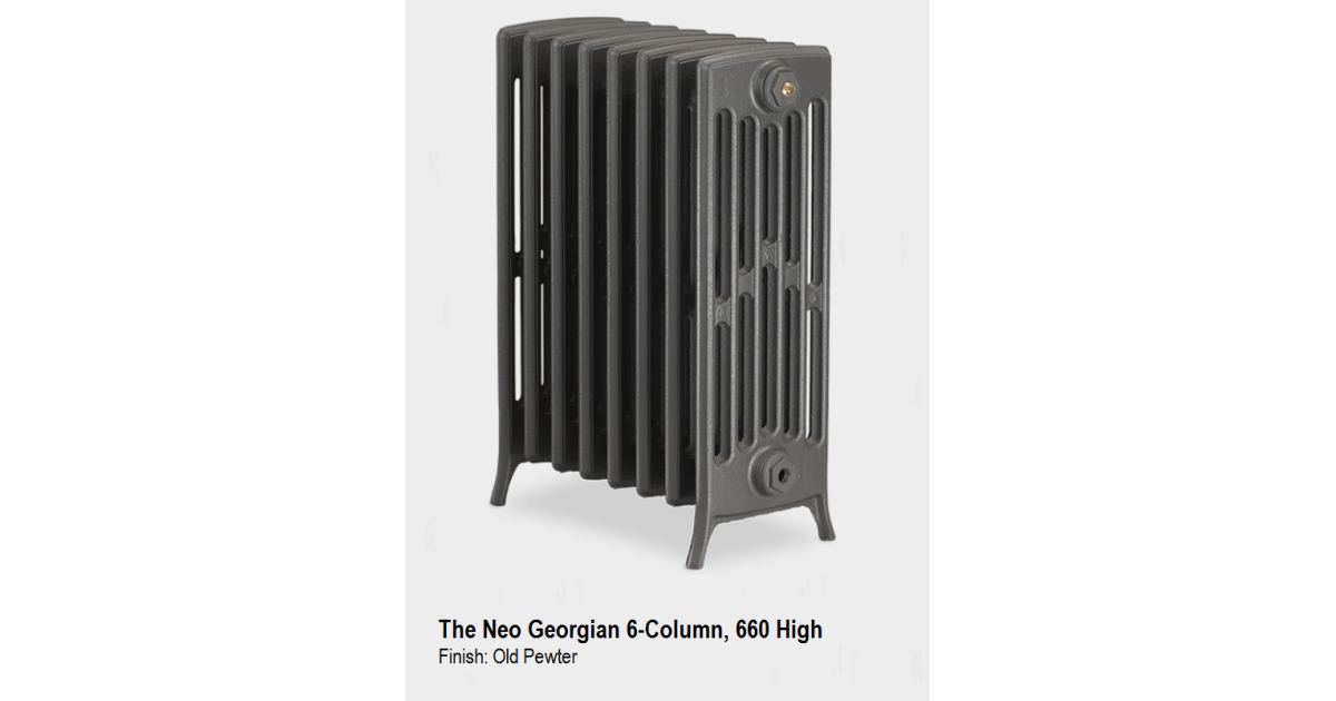 The Neo Georgian Six-Column Cast Iron Radiator 660mm tall x 29 Sections ...