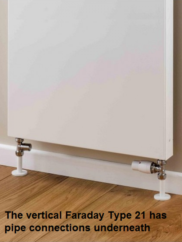 Faraday Type 21 Vertical Flat Panel Convector - 1600H x 400mm
