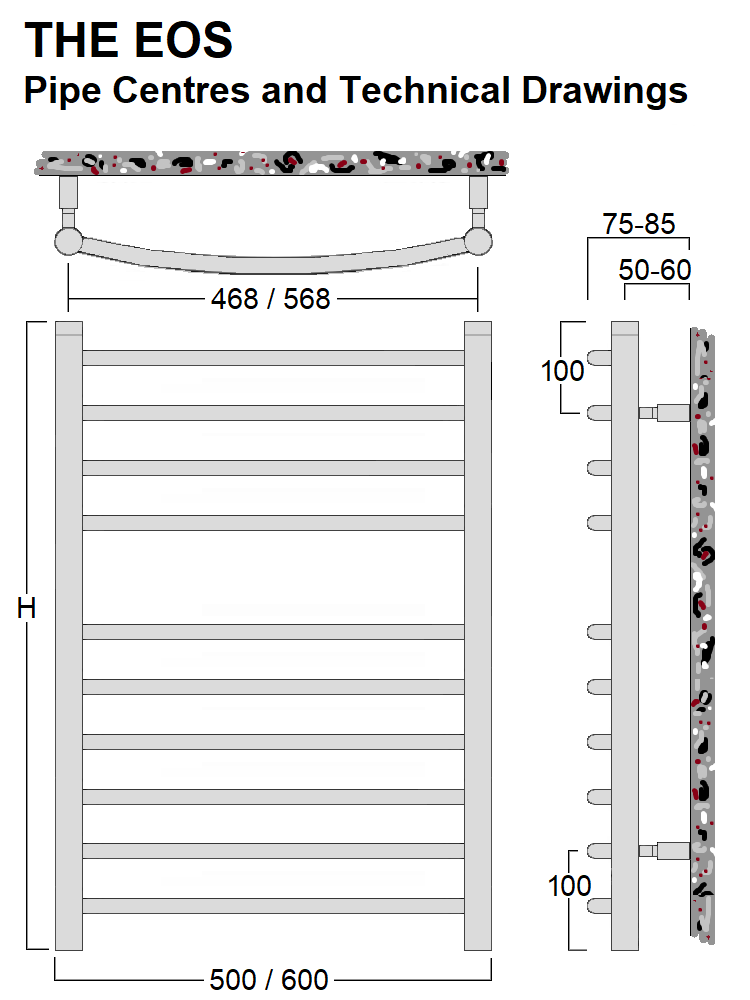 The Reina Eos Stainless Steel Towel Rail 1200 x 600mm from Budget Radiators